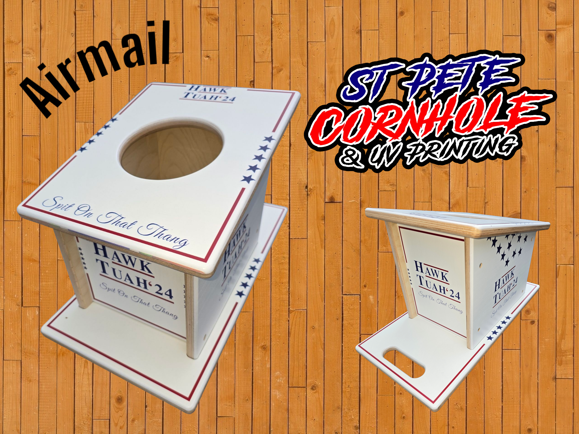Custom Airmail Box – St Pete Cornhole & UV Printing