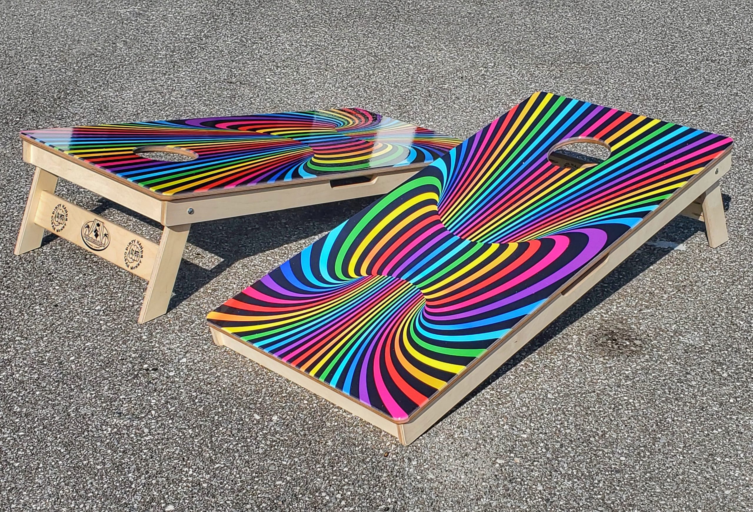 Neon Disc Themed Direct Print Boards – St Pete Cornhole & UV Printing