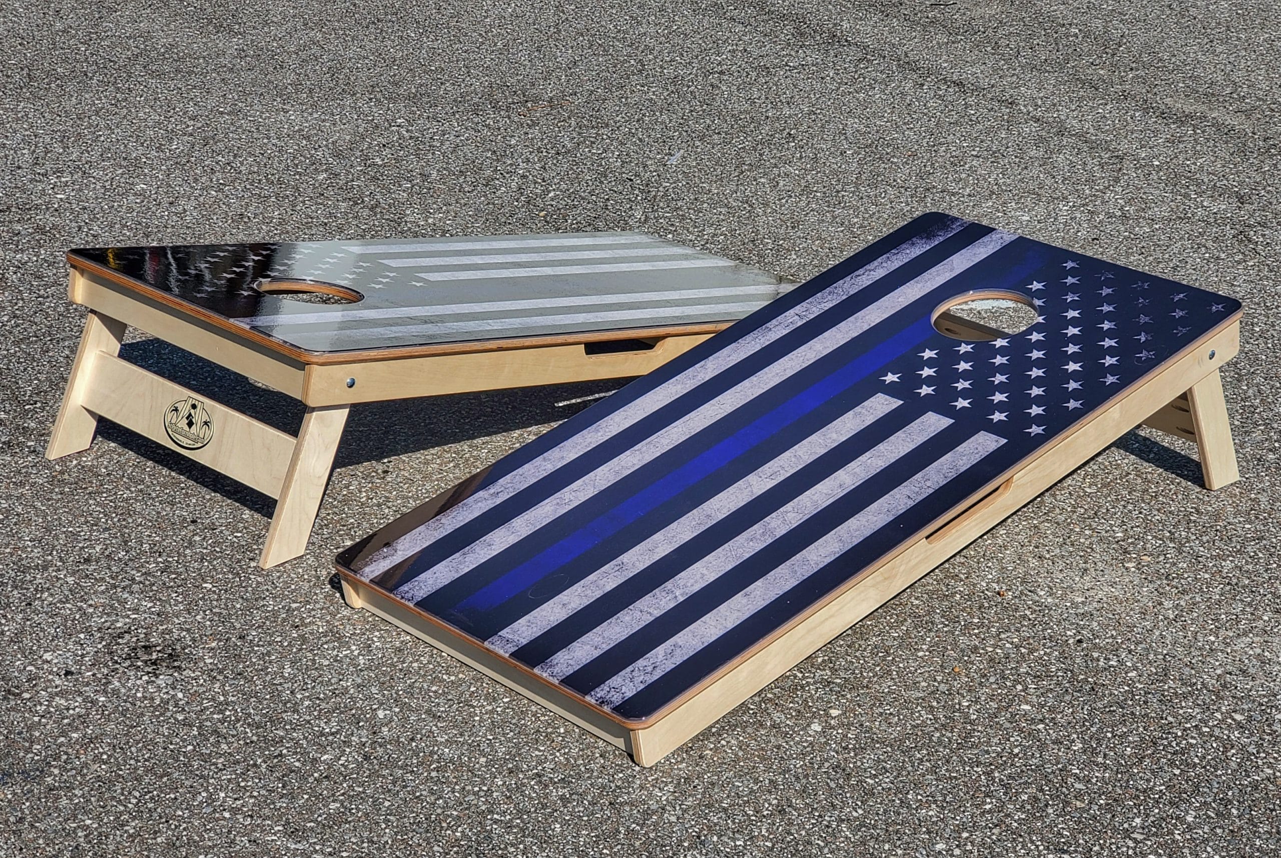 Thin Blue Line Themed Direct Print Boards – St Pete Cornhole & UV Printing