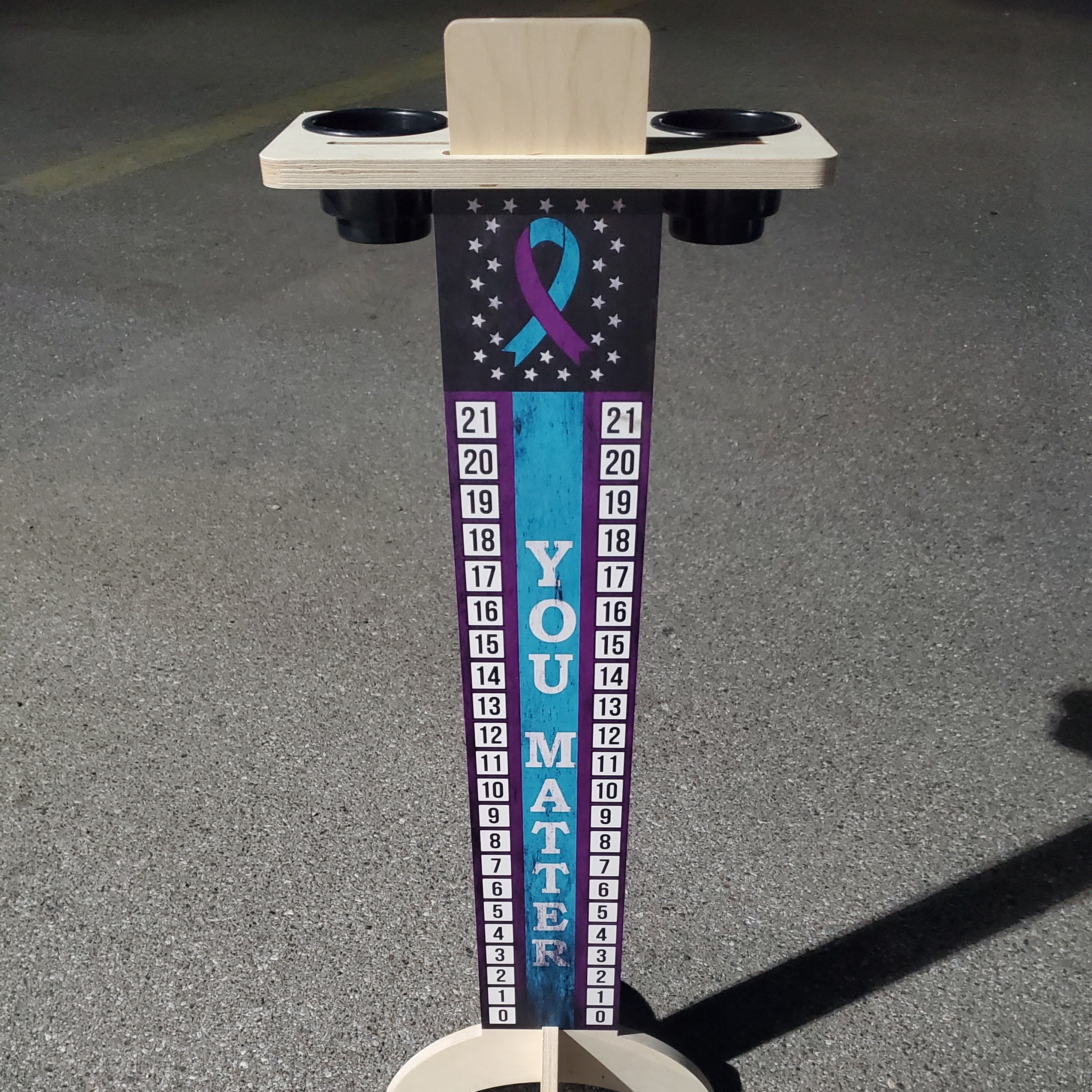 **CUSTOM** Scoring Stand with Cup Holders – St Pete Cornhole & UV Printing